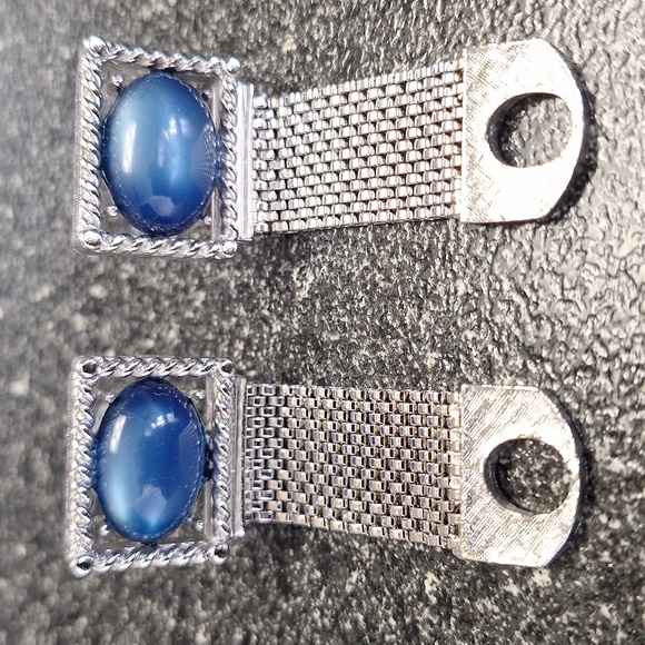 SWANK | Accessories | Vintage Swank Blue Retro 96s Silver Mesh Wrap ...